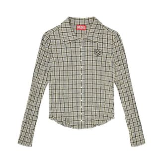 Diesel Karomuster-Hemd mit Krepp-Effekt - - Blouses & Shirts - Damen - Mehrfarbig - 3XS