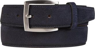 Lindenmann Herren Gürtel blau Veloursleder