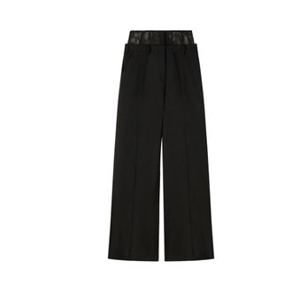 Patrizia Pepe Femme, Pantalons, Noir, Taille: 38 FR Pantalon Palazzo avec Taille en Dentelle