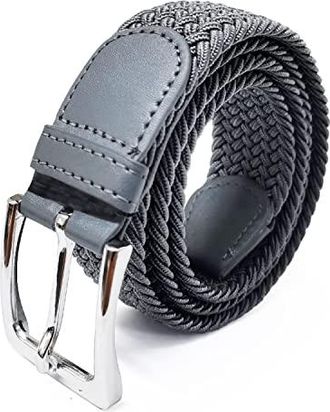 Glamexx24 Ceinture élastique unisexe en tissu tressé, extensible et réglable pour homme et femme, plusieurs couleurs disponibles, largeur de 3,5 cm, longueur de