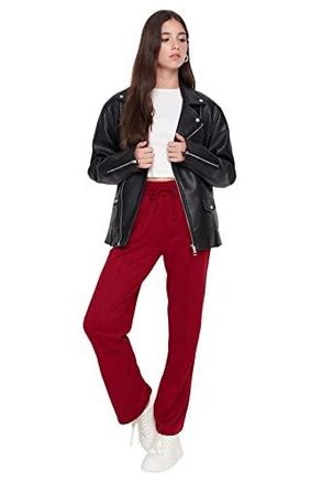 Trendyol Pantalon de survêtement Droit, Bordeaux, XS Femme