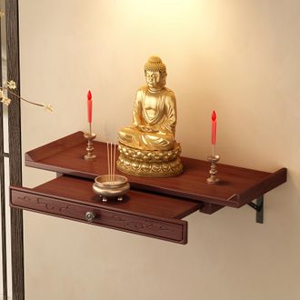 Generic Meditationsaltartisch, Platzsparendes Gebetsaltarregal for Buddhistische Anbetung, Meditationsraumdekoration for Buddha- Und Guanyin-Statuen(50cm/19.7