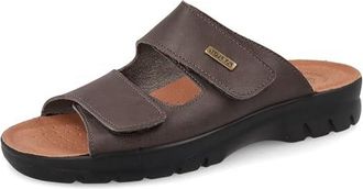 FLY FLOT Alatri, Sandales pour Homme en Evopell, avec Double Velcro r&eacute;glable, Semelle int&eacute;rieure en Cuir Mule, Marron, 43 EU