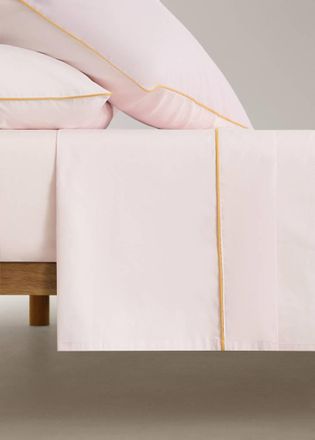 Mango Drap plat enfant percale de coton liser&eacute; en contraste lit 90 cm violet clair/pastel - Home - Lit 90 cm - MANGO HOME