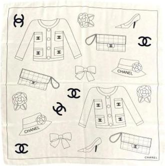Chanel Pre-owned Silk Scarf - Femme - Pre-owned - Blanc - Taille: ONE Size