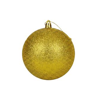 Shatchi 25 cm gro&szlig;e, tiefe goldfarbene Weihnachtskugel, PVC, bruchsicher, glitzernd, Weihnachtsdekoration, festliche Weihnachtsbaum-H&auml;ngedekoration, rundes Or