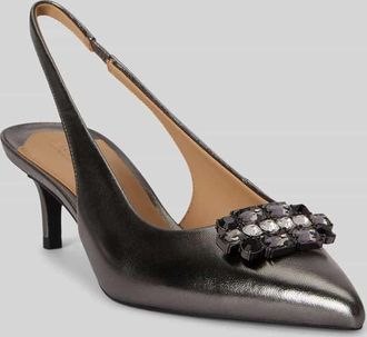 Lauren Ralph Lauren Pumps mit Strassapplikation aus Rindsnappa