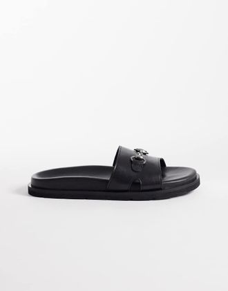 WALK LONDON Walk London - Donna - Slider aus Leder in Schwarz
