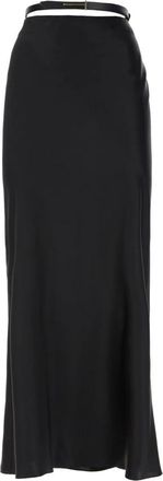 Tom Ford Femme, Jupes, Noir, Taille: 36 FR Jupe Nuisette en Satin de Soie Longueur Cheville