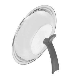 Hemobllo Verdickter Edelstahl Topfdeckel mit Glas 28cm Wok und Bratpfannendeckel mit Dampfentl&uuml;ftung Universelle K&uuml;chenabdeckung f&uuml;r Haushalt und Gastronomie