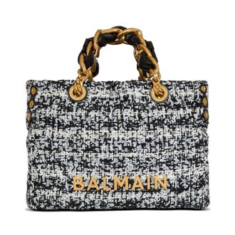 Balmain Kleine Tweed-Shopper Borsa Soft 1945 - - Bags - Damen - Schwarzk - ONE SIZE