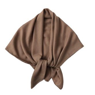 Alexis Leroy Foulard 90x90cm Carr&eacute; Grand Format Imitation Coton Lin &Eacute;charpe Polyvalente Uni pour Femme Marron Fonc&eacute;