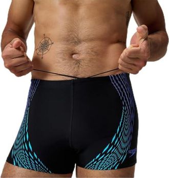 Speedo Boxer da nuoto Duo AS da uomo, Nero/Cobalto, L