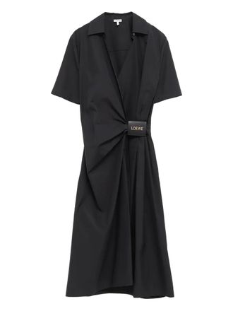 Loewe robe mi-longue à design drapé - Noir