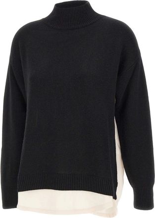 Kaos Kaos, Femme, Pulls, Noir, Taille: 38 FR Col roul&eacute;s