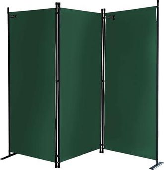 Quick Star Paravent 170 x 165 cm S&eacute;parateur de Tissu Jardin en 3 Parties Pliable Balcon &Eacute;cran de confidentialit&eacute; partition Vert
