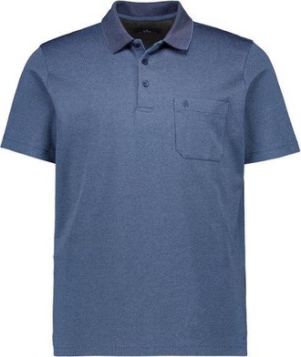 Ragman Herren Polo-Shirt blau Baumwoll-Jersey