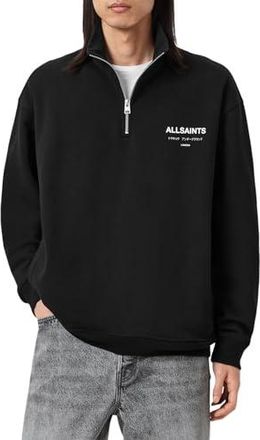 AllSaints Allsaints Homme Underground Half Zip Pull-Over, Noir Profond, S EU