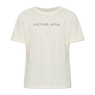 Michael Kors T-Shirt mit Nieten - - Tops - Damen - Beige - L