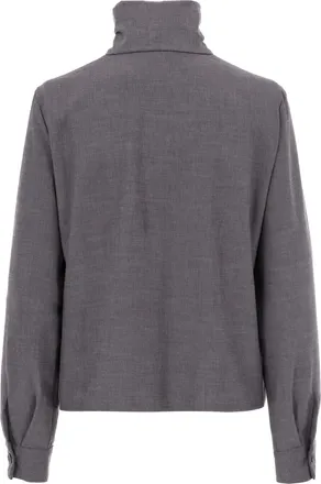 Patrizia Pepe Lyocell Balloon Sleeve Blouse - Grey