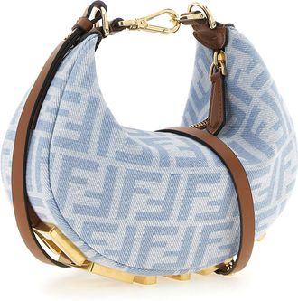 Fendi Fendigraphy Hobo Bag - Light Blue