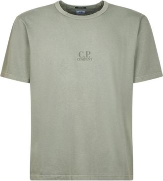 C.P. Company C.p. Company, Homme, Tops, Gris, Taille: L T-Shirt &agrave; Manches Courtes en Jersey 20/1