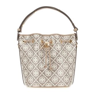 Tory Burch T Monogram Coated Jacquard Bucket Bag - - Bags - Damen - Grau - ONE SIZE