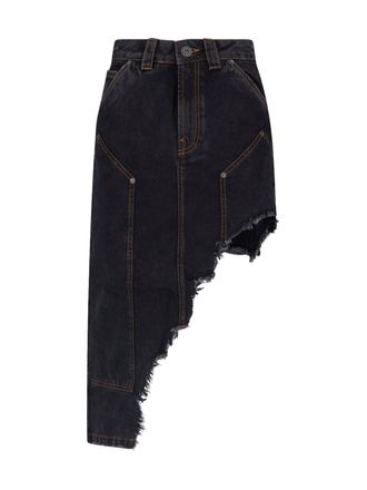 Vaquera Asymmetrischer Denim-Minirock