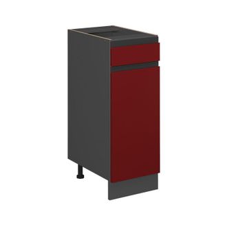 Vicco K&uuml;chenunterschrank R-Line, Rot, 30 cm, ap Eiche Vicco