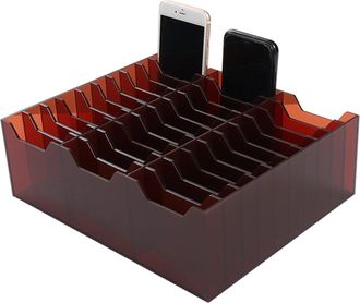 Generic Display for Mehrere Handyständer, Aufbewahrungsbox Aus Acryl for Den Schreibtisch, Robust und Langlebig, Geeignet for Schule, Zuhause und Büro(Red)