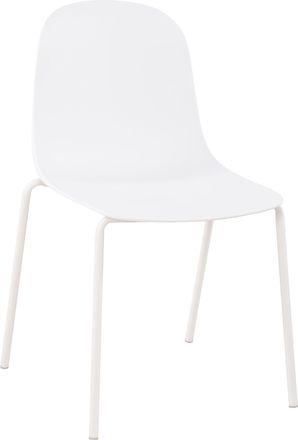 Clp Stapelstuhl Hardin I Gartenstuhl absolut wetterfest und UV-beständig I Stuhlgestell aus pulverbeschichtetem Stahl I Outdoorstuhl, Farbe:weiß