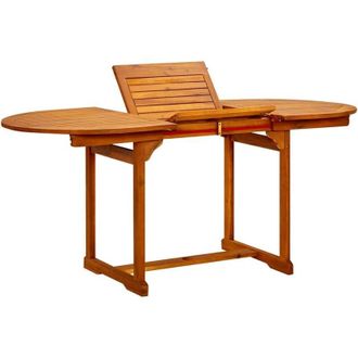 vidaXL Table à manger de jardin (120-170)x80x75 cm Bois dacacia massif vidaXL