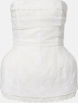 Magda Butrym Top bandeau en coton m&eacute;lang&eacute;