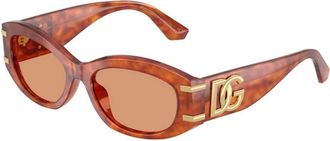 Dolce & Gabbana Femme, Accessoires, Brun, Taille: 55 MM Oval Lunettes de soleil