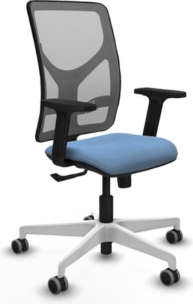 Piqueras y Crespo B&uuml;rostuhl mit 2D-Armlehnen, h&ouml;henverstellbare Lendenwirbelst&uuml;tze, ausgestattet mit 3 Positionen und Schneideschaum, Grau/Himmelblau