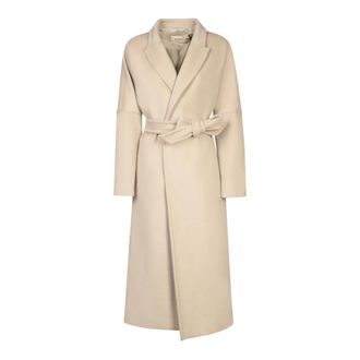 Blanca Vita Femme, Manteaux, Beige, Taille: 36 FR Manteau Beige en Laine Wrap Aw24