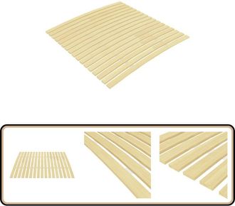 vidaXL Vidaxl - Lattenrost mit 17 Latten 120x200 cm - Holz Lattenrost - Lattenrost 120x200 - Pappelholzlattenrost - Rolloslatten - Zusammenklappbarer