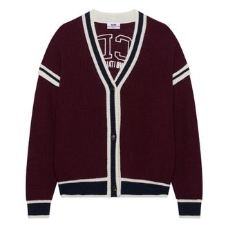 GCDS Gcds - Cardigan &agrave; rayures - Femme - Pulls - Rouge - Taille: 38 FR