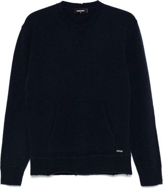 Dsquared2 Pullover mit Beuteltasche - Blau