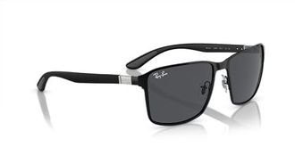 Ray-Ban Lunettes de soleil unisexes Rb3721, Noir mat sur noir/gris foncé, 59 mm