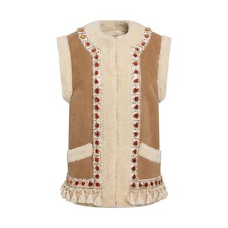 Valentino Garavani Femme, Vestes, Beige, Taille: 38 FR Gilet