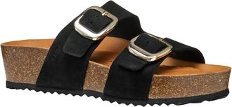 Geox Damen D BRIONIA H A Flat Sandal, Black, 41 EU