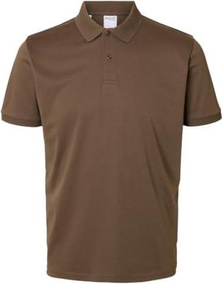 Selected Slhfave Button SS Polo Noos pour Homme, Morel, M