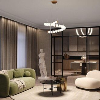 Pier Import Pier Import - Suspension salon en verre - perles cisel&eacute;es spirale bella