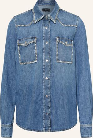 7 For All Mankind Jeanshemd Mit Nieten blau