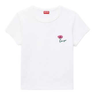 Kenzo T-shirt Signature Brod&eacute; - Femme - Tops - Blanc - Taille: 38 FR