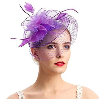 Generic Bibi pour femme - Accessoire de coiffure pour mariage, chapeau - Clips - Voile - Bandeau pour f&ecirc;te de th&eacute; - Pour femme - Bo&icirc;te &agrave; pilules - Accessoire 