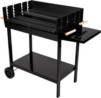 Somagic Barbecue charbon double grilles noir 106x52x92 cm - Cuve acier laqu&eacute; 75x50 cm - 2 grilles r&eacute;glables - Pour 20 personnes - Somagic