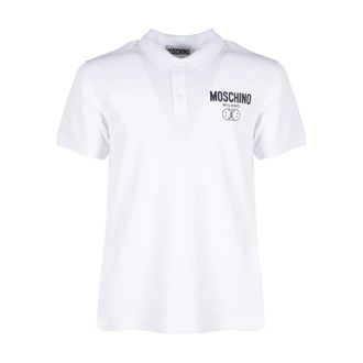 Moschino Wei&szlig;e Double Smile Polo T-Shirt - - Tops - Herren - Wei&szlig; - M