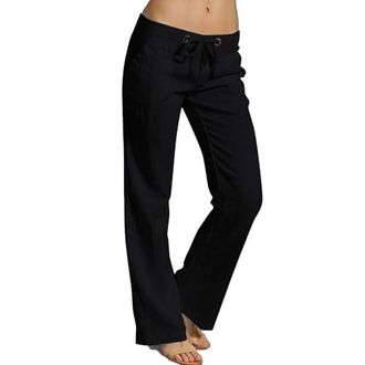 Generic Cihdmfb Pantalon en lin l&eacute;ger pour femme avec taille &eacute;lastique - Pantalon d&eacute;t&eacute; &eacute;l&eacute;gant - Couleur unie - Pantalon de loisirs pour femme - Pantalon de p